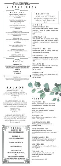 Main Menu – Stables on Alpha